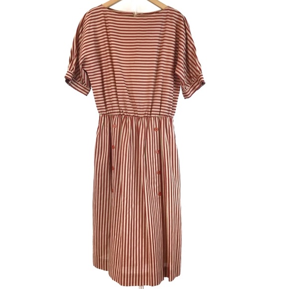 Dresses | Vintage Rust Cream Midi Dress | Poshmark
